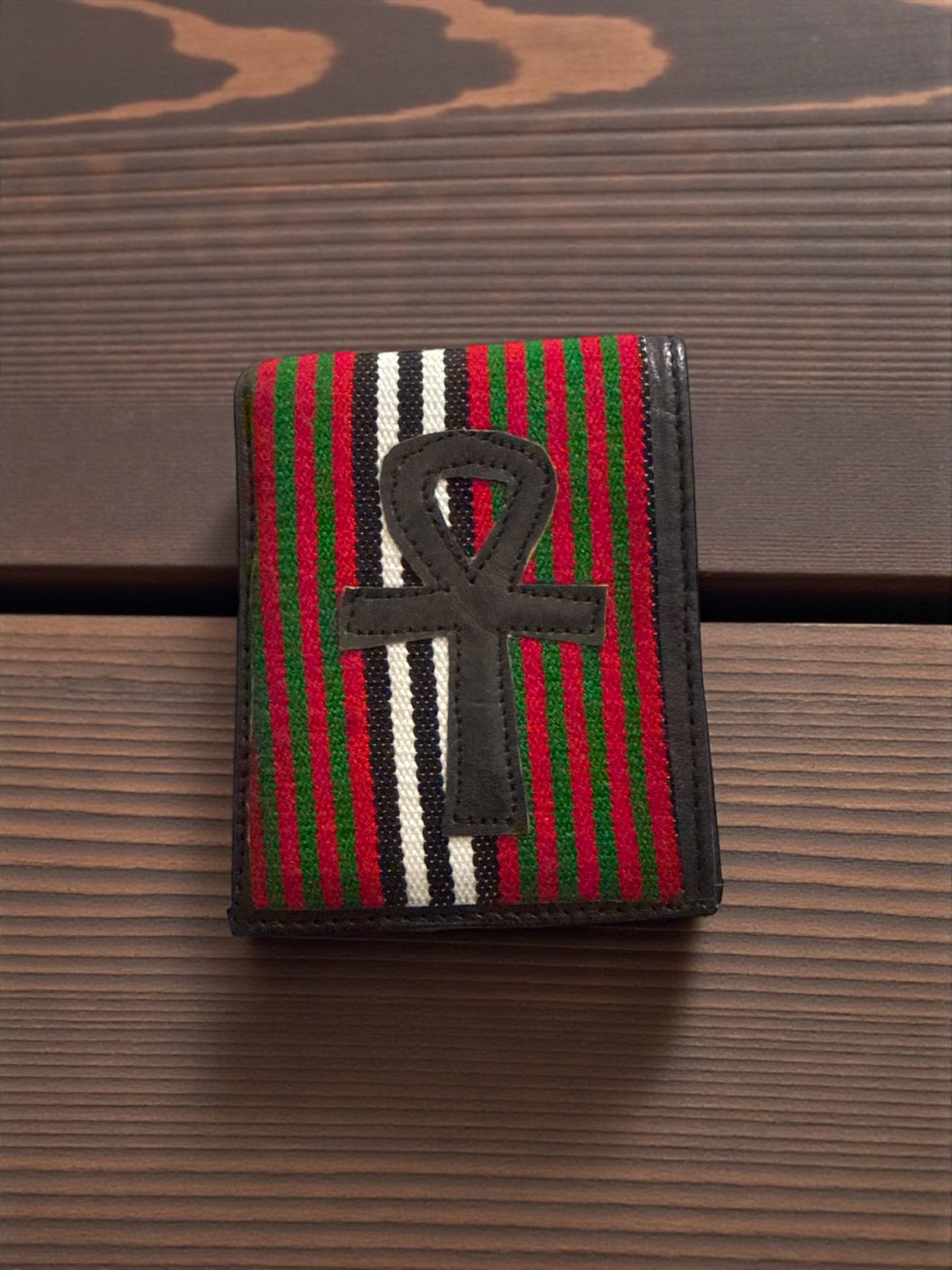 Ankh Leather Wallet – Handmade Bifold with Ancient Symbol – SARAMANI HOUSE