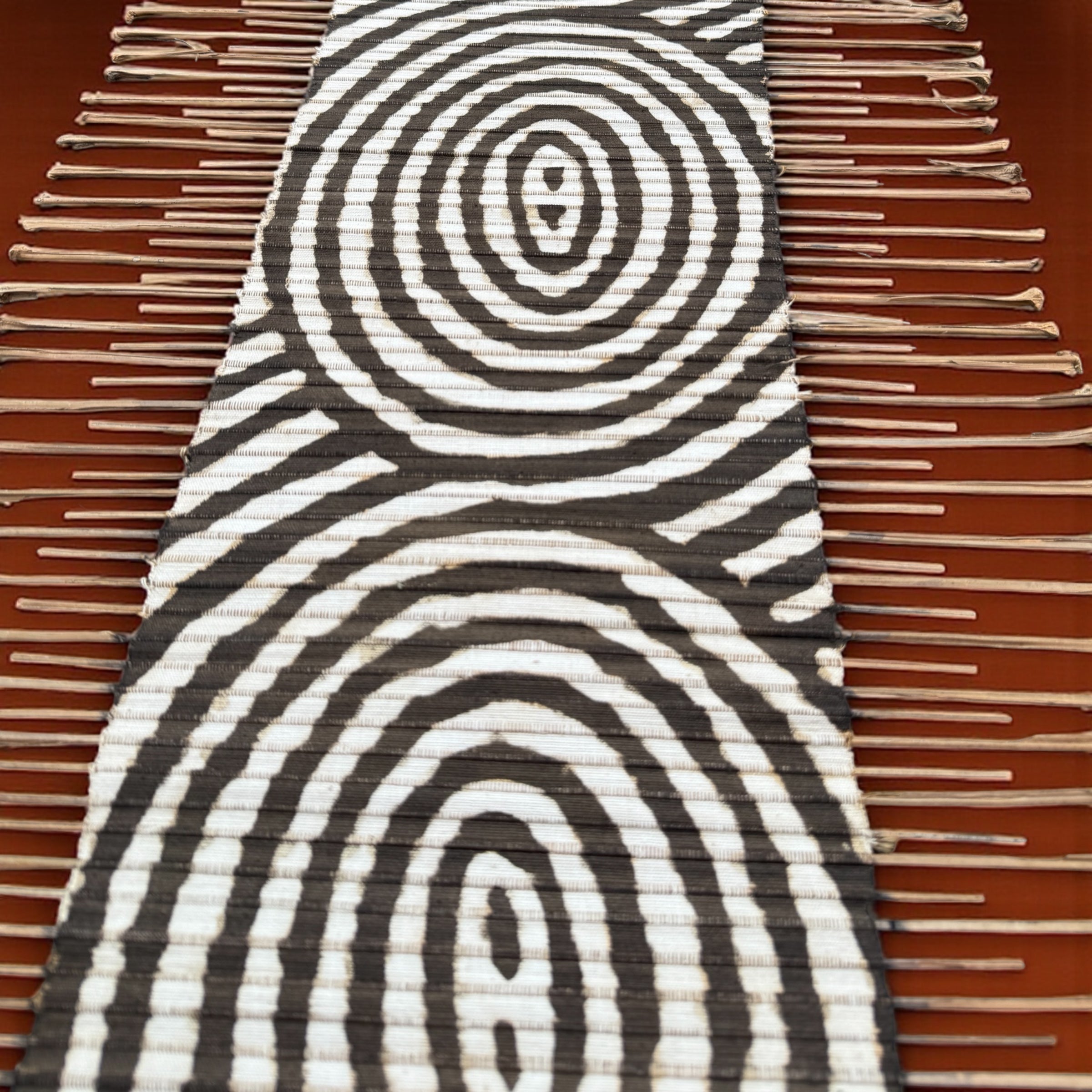 Handmade Mudcloth & Twig Table Runner – Concentric Circles (65” x 17 ...