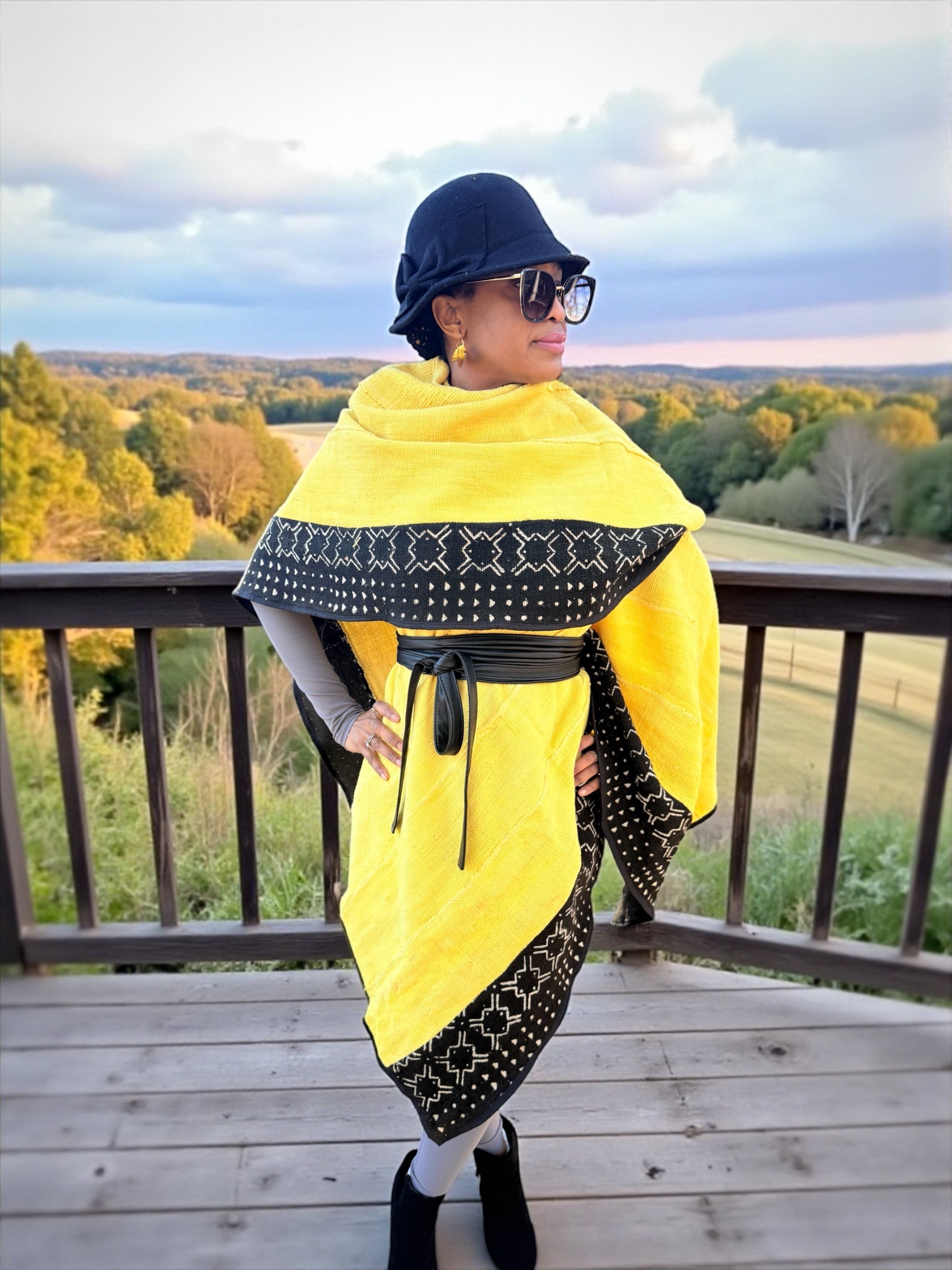Sunrise Heritage Mudcloth Shawl – Handwoven, Versatile Wrap from Mali ...